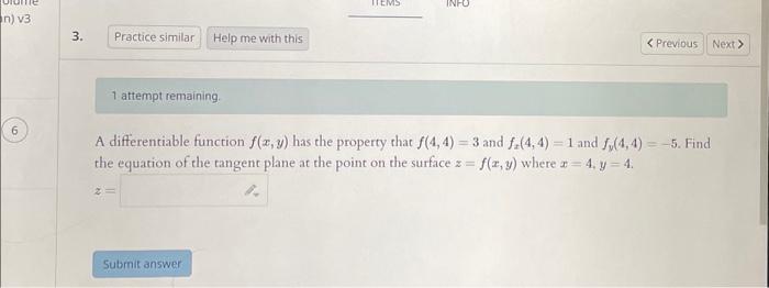 Solved A differentiable function f(x,y) has the property | Chegg.com