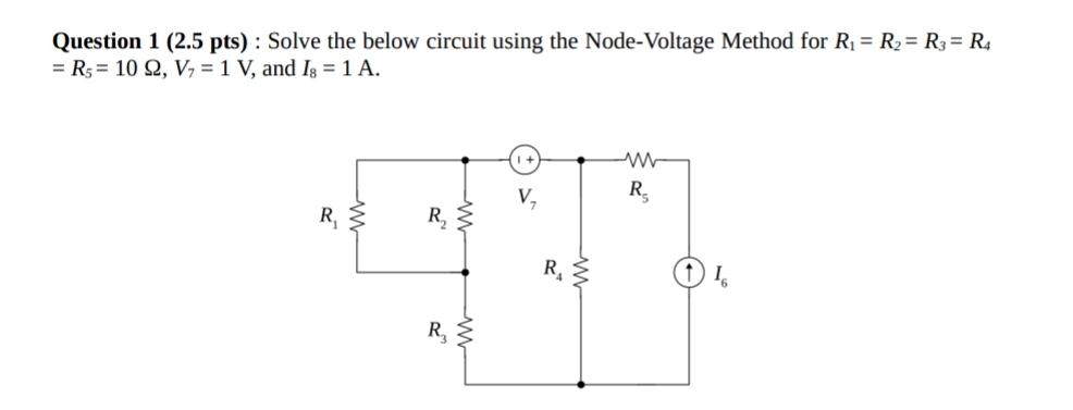 Solved Solve the below circuit using the Node-Voltage Method | Chegg.com
