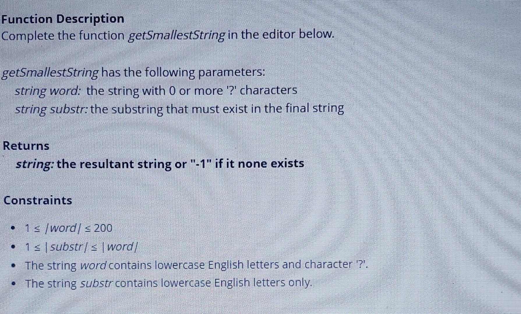 Solved Two strings are given, word and substr. Some of the | Chegg.com