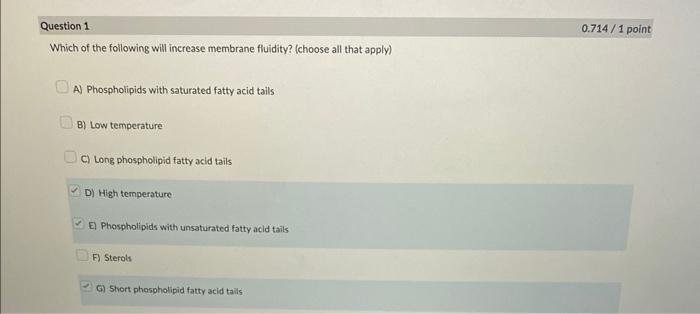 Solved Which of the following will increase membrane | Chegg.com