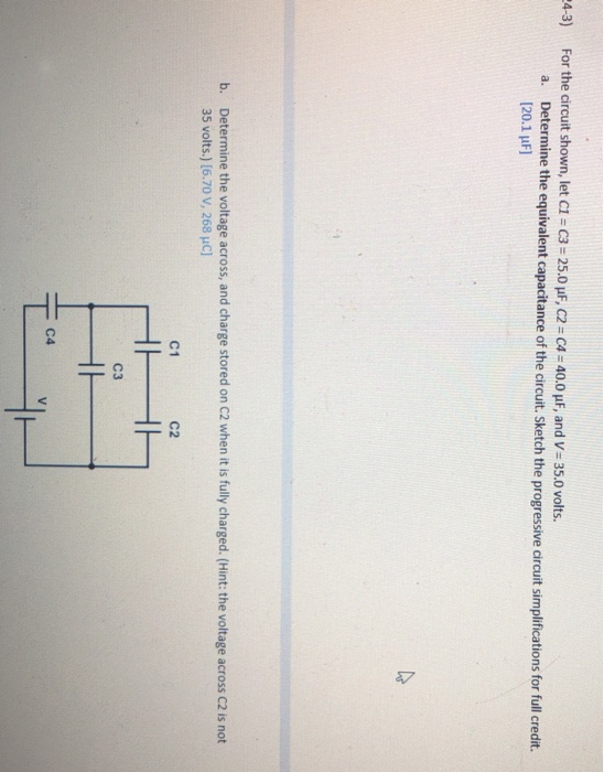Solved -4-3) For the circuit shown, let C1 = C3 = 25.0 pF, | Chegg.com