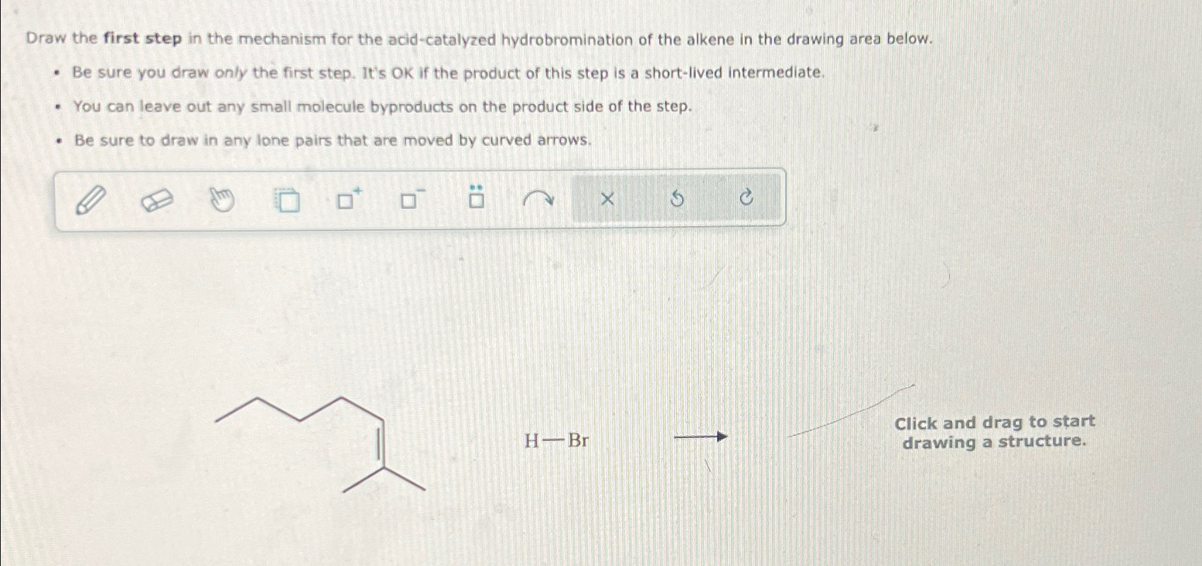 Solved Draw the first step in the mechanism for the | Chegg.com