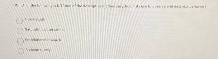 Solved Which of the following is NOT one of the descriptive | Chegg.com