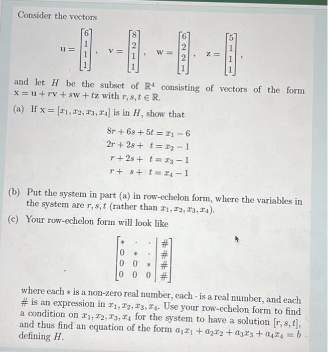 Solved Let a∈R, and define vectors u1,u2,u3∈R3 in terms of a | Chegg.com