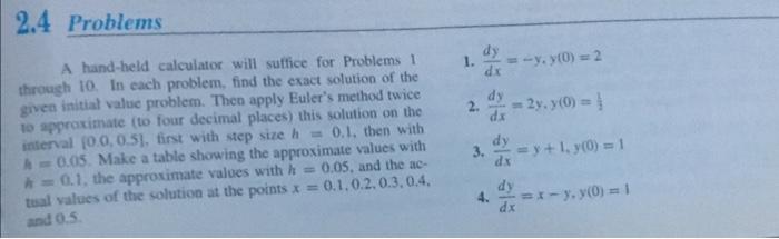 Solved A hand-held calculator will suffice for Problems 1 | Chegg.com