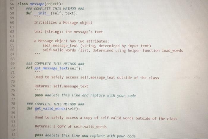 Solved 2. Complete the Message class: the structure of the | Chegg.com