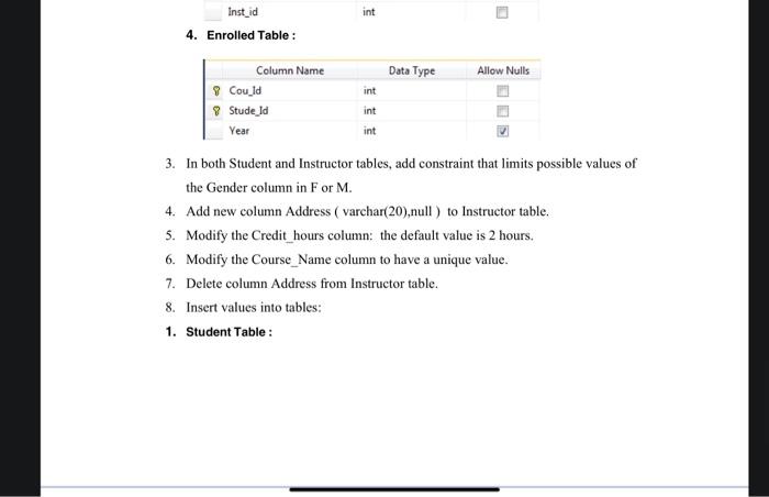 Solved - INSERT DATA INTO TABLE - DELETE | Chegg.com