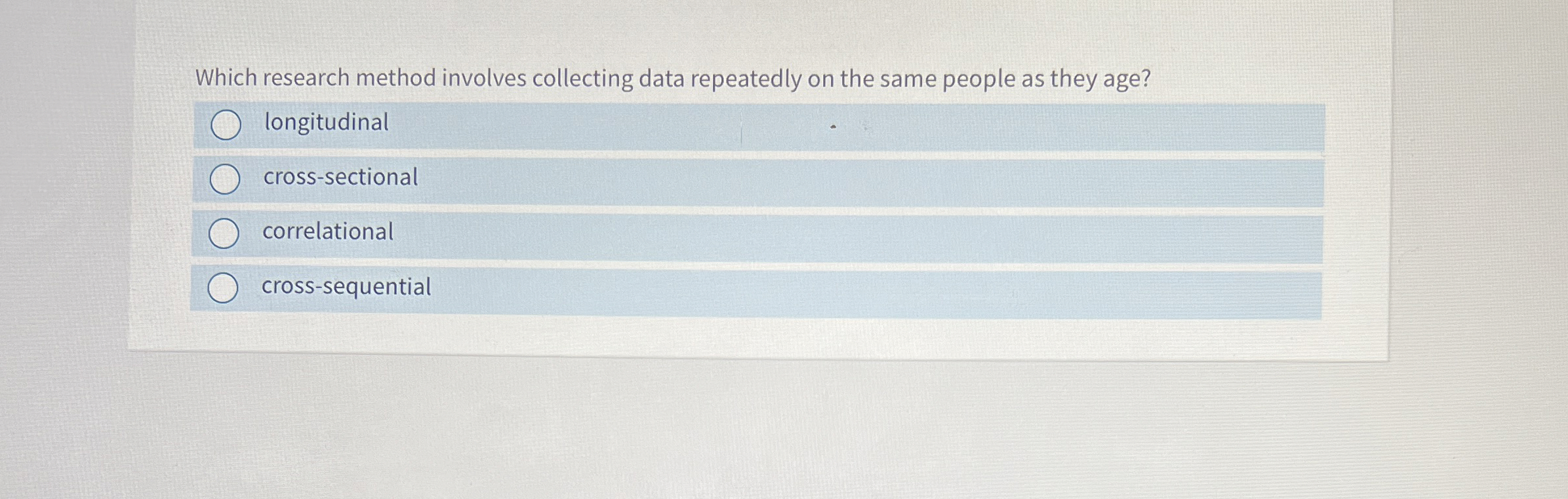 Solved Which research method involves collecting data | Chegg.com