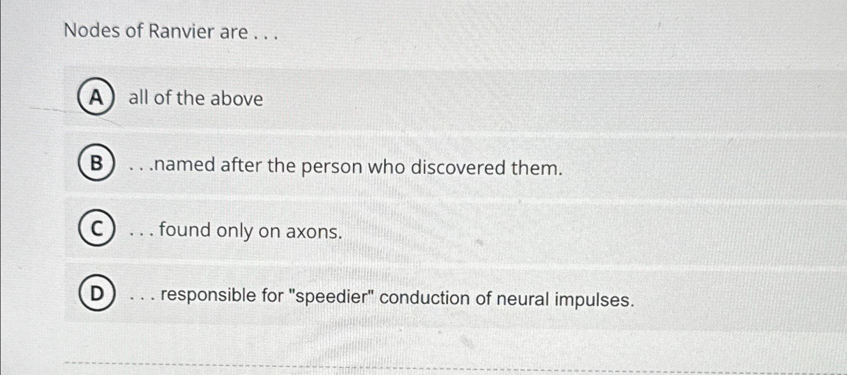 Solved Nodes of Ranvier are ﻿all of the above...named after | Chegg.com