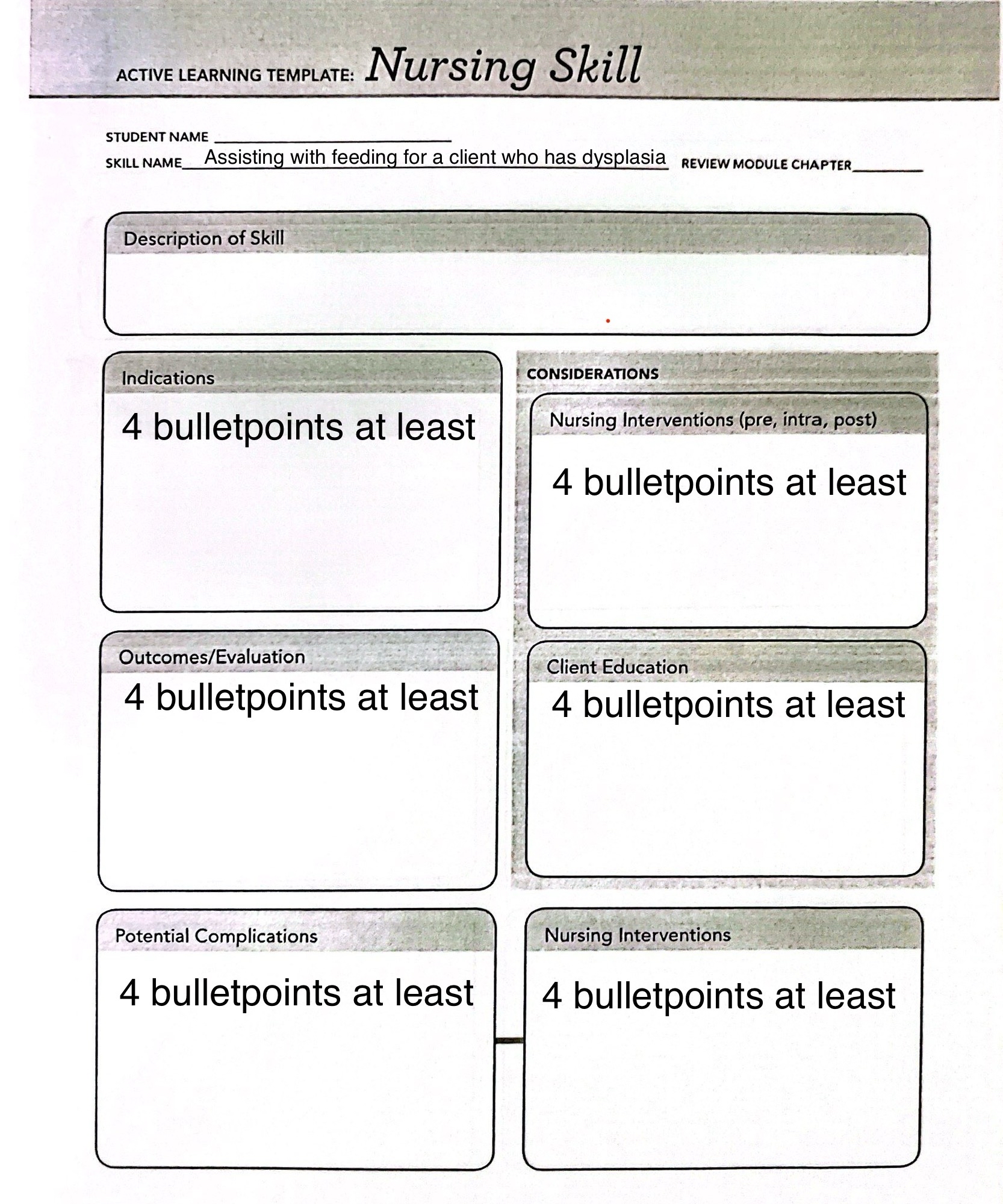 Solved Complete this template with 4 ﻿bullet points at least | Chegg.com