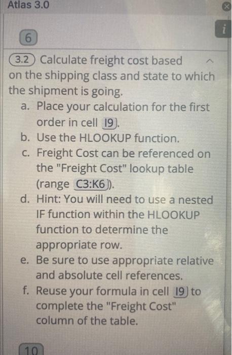Solved (3.2) Calculate freight cost based on the shipping | Chegg.com