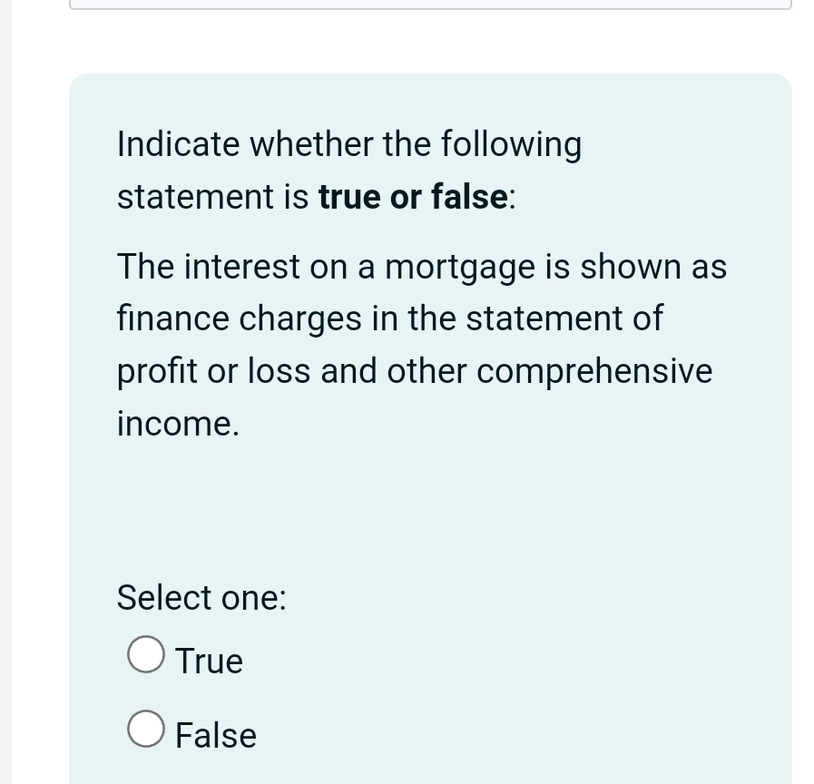 Solved Indicate whether the following statement is true or | Chegg.com
