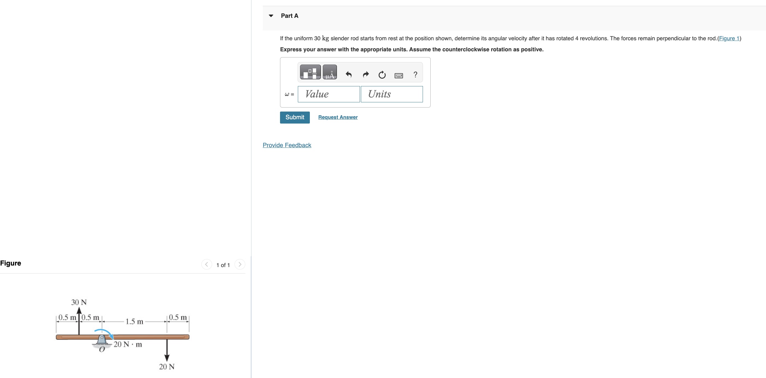Solved If the uniform 30 ﻿kg slender rod starts from rest at | Chegg.com