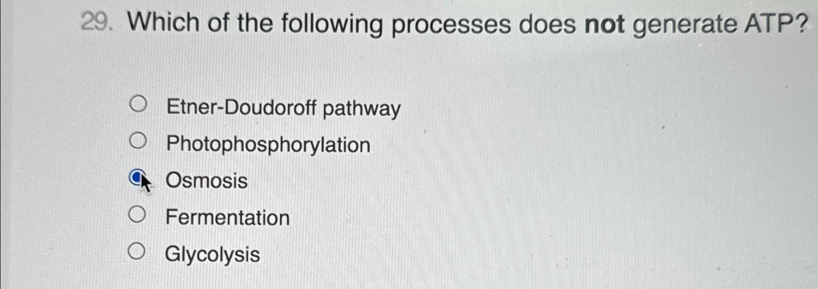 Solved Which of the following processes does not generate | Chegg.com