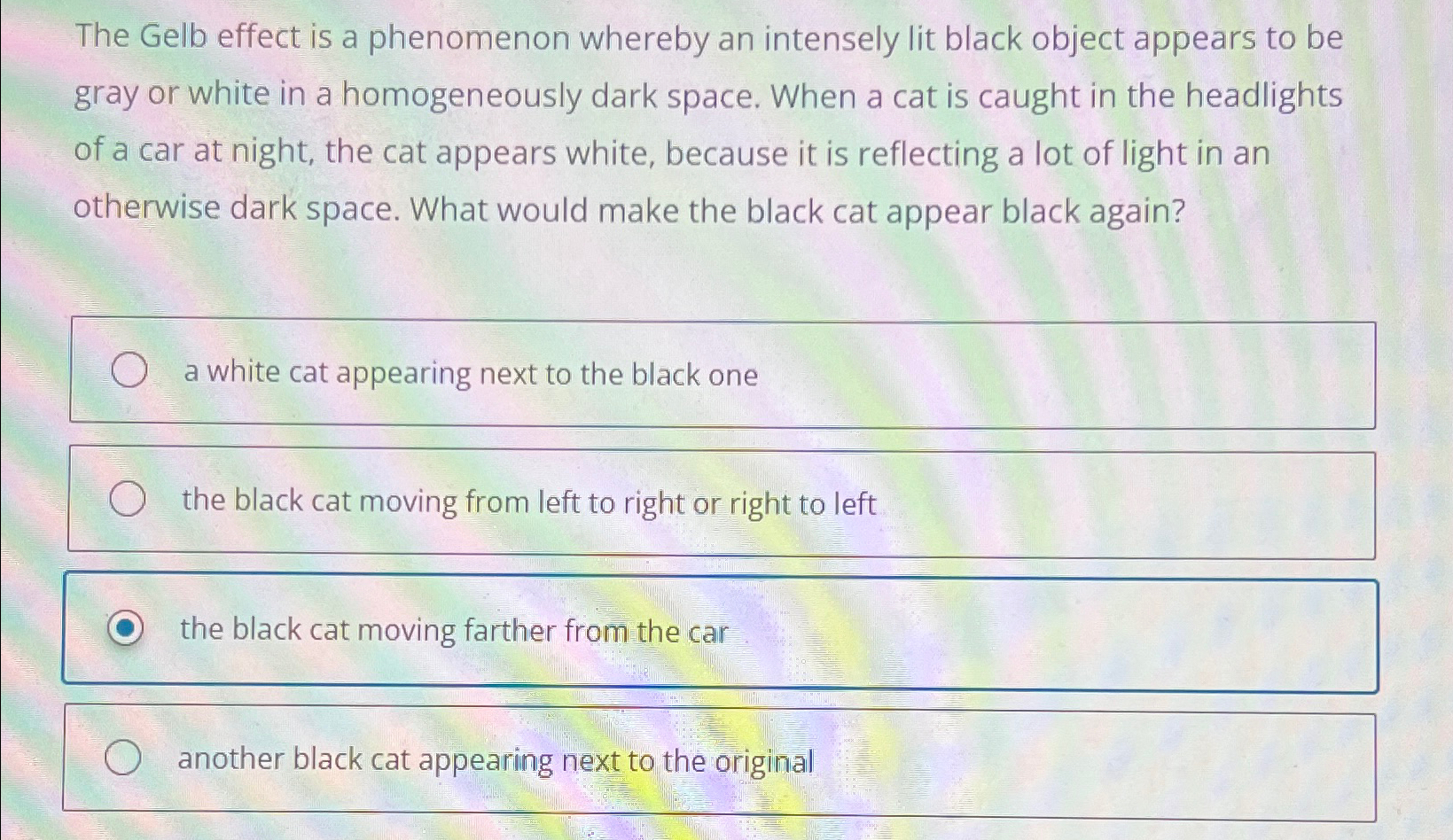 Solved The Gelb effect is a phenomenon whereby an intensely | Chegg.com