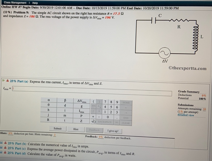 Solved Class ManagementI Help Online HW #7 Begin Date: | Chegg.com