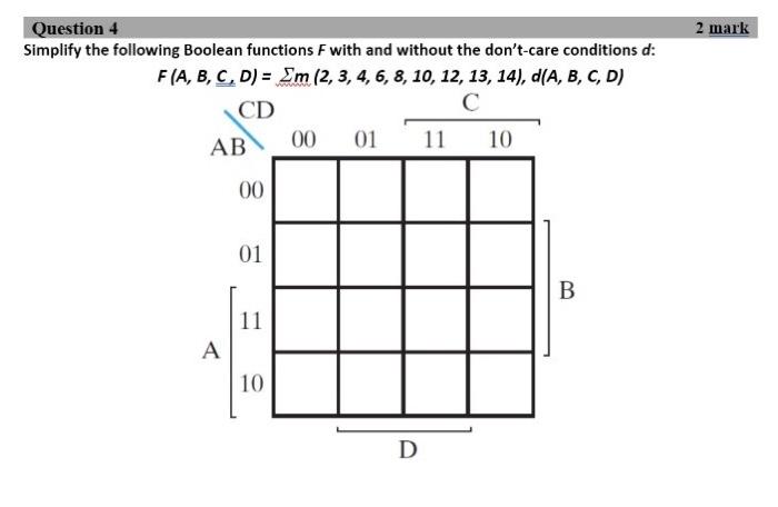 Solved F(A,B,C,D)=∑m(2,3,4,6,8,10,12,13,14),d(A,B,C,D) | Chegg.com