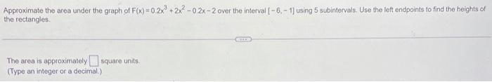 Solved Approximate the area under the graph of | Chegg.com