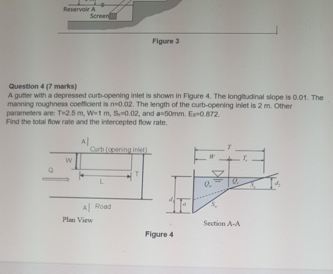 Solved Question 4 (7 marks) A gutter with a depressed | Chegg.com