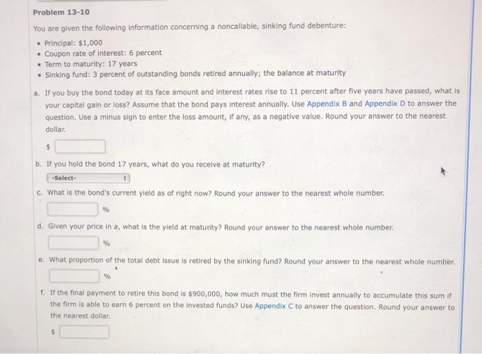 Solved Problem 13-10 You are given the following information | Chegg.com