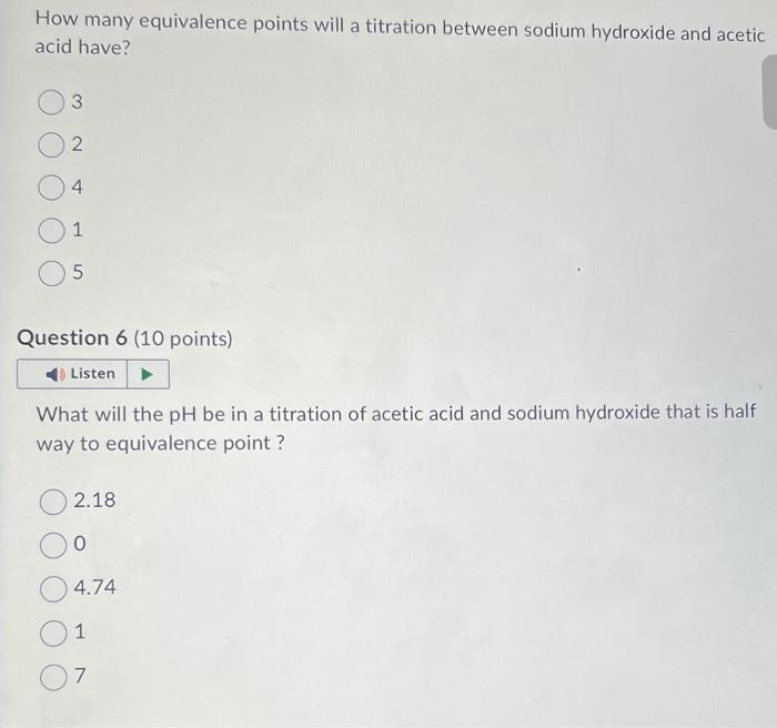 Solved How many equivalence points will a titration between | Chegg.com