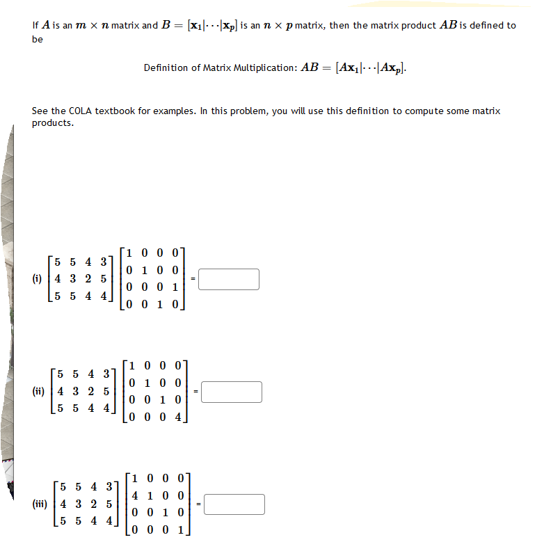 Solved If A ﻿is an m×n ﻿matrix and B=[x1|cdots|xp] ﻿is an | Chegg.com