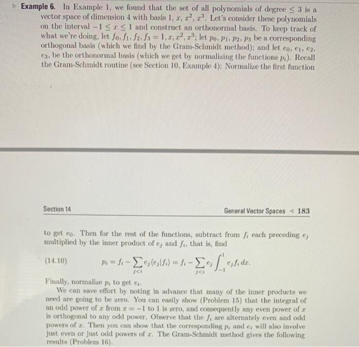 Solved For Example 6 , verify the claimed orthogonality on | Chegg.com