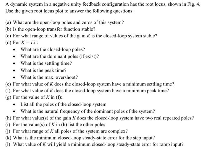 Solved A dynamic system in a negative unity feedback | Chegg.com