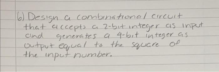 Solved design a combinational circuit that accepts a 2-bit | Chegg.com