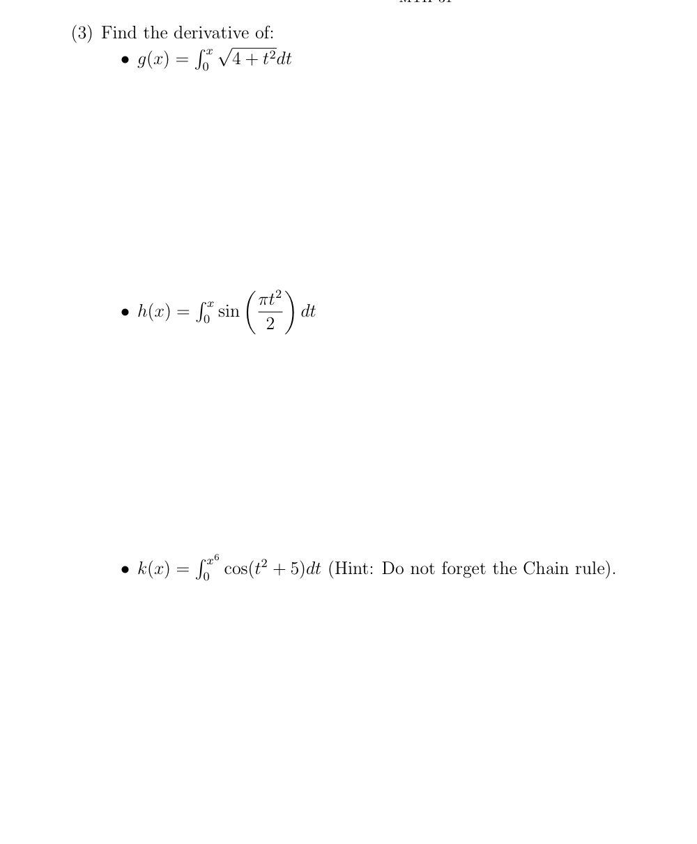 Solved (3) ﻿Find the derivative | Chegg.com