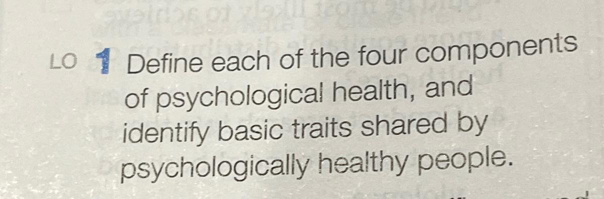 Solved LO 1 ﻿Define each of the four components of | Chegg.com