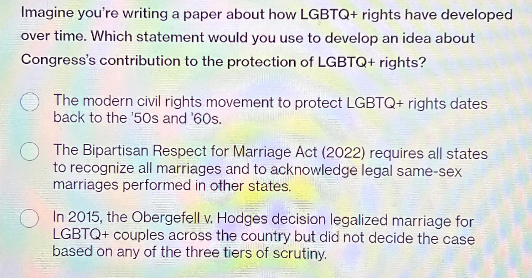 Solved Imagine you're writing a paper about how LGBTQ+ | Chegg.com