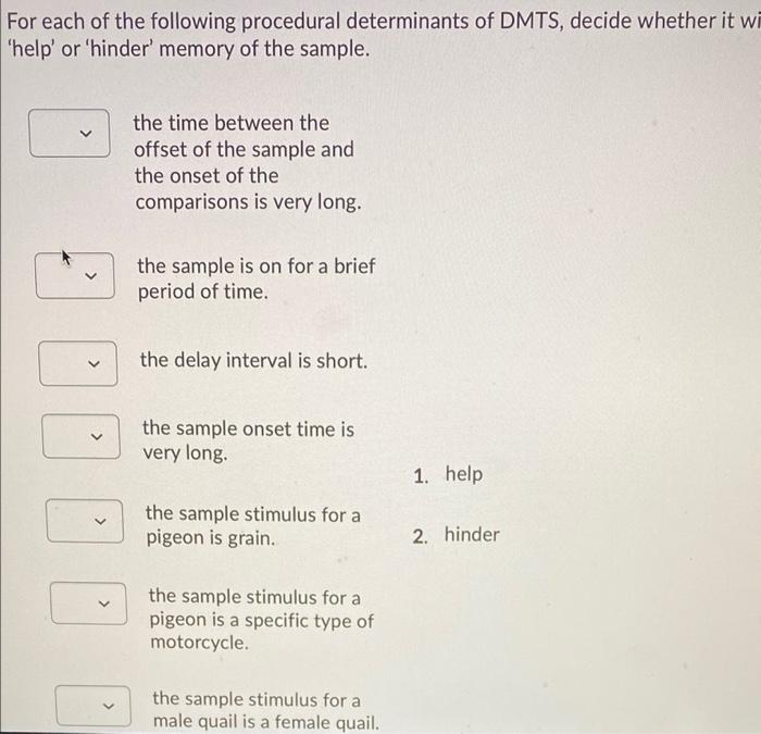 Solved For each of the following procedural determinants of | Chegg.com