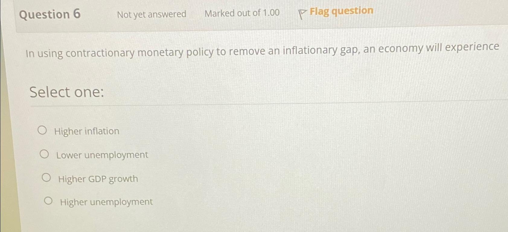 Solved Question 6Not yet answeredMarked out of 1.00Flag | Chegg.com Solved Question 6Not yet answeredMarked out of 1.00Flag | Chegg.com
