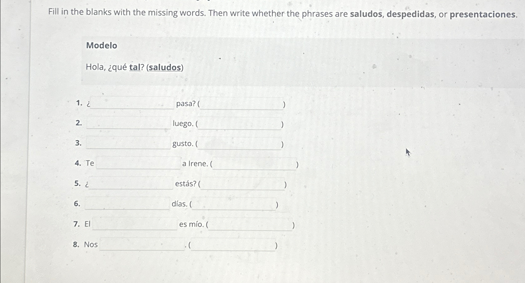 Solved Fill in the blanks with the missing words. Then write | Chegg.com