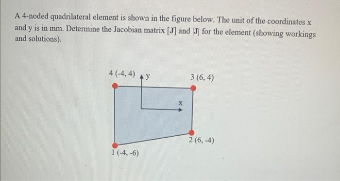 Solved A 4-noded quadrilateral element is shown in the | Chegg.com