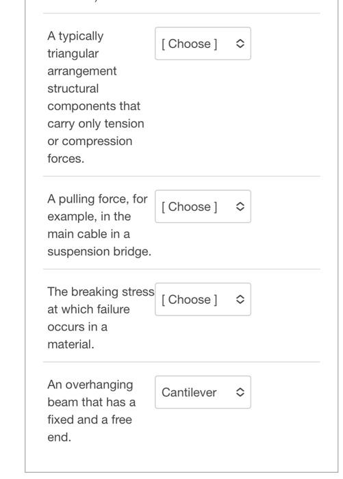 Solved Mach the following terms to their appropriate | Chegg.com