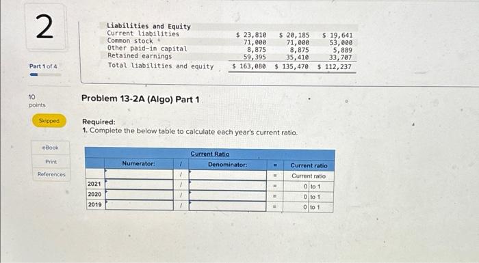 Solved Selected comparative financial statements of Korbin | Chegg.com