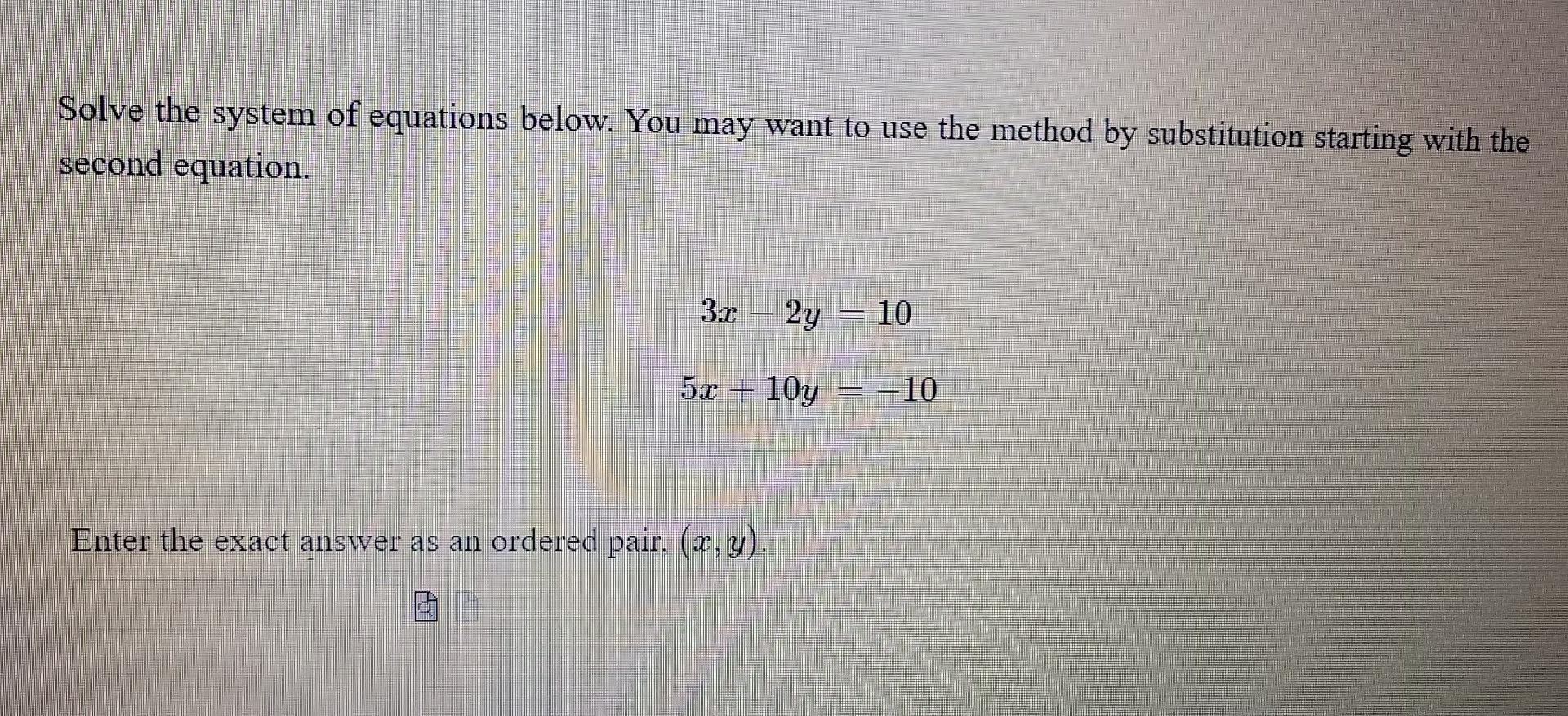 Solved Solve the system of equations below. You may want to | Chegg.com