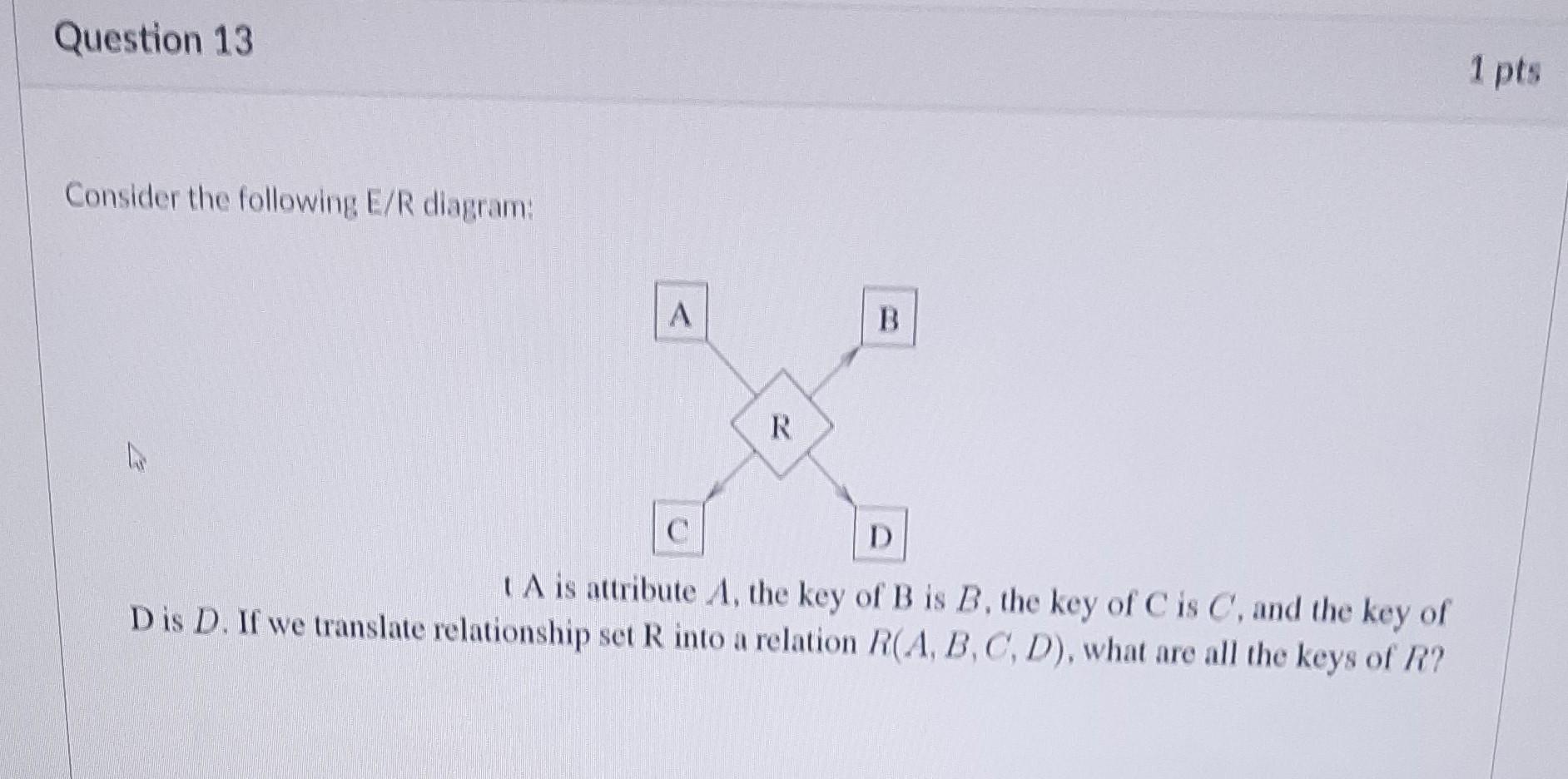 Solved Consider the following E/R diagram: tA is attribute | Chegg.com