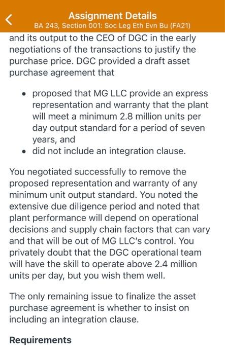 Solved Managing Contract Risk with an Integration Clause You | Chegg.com