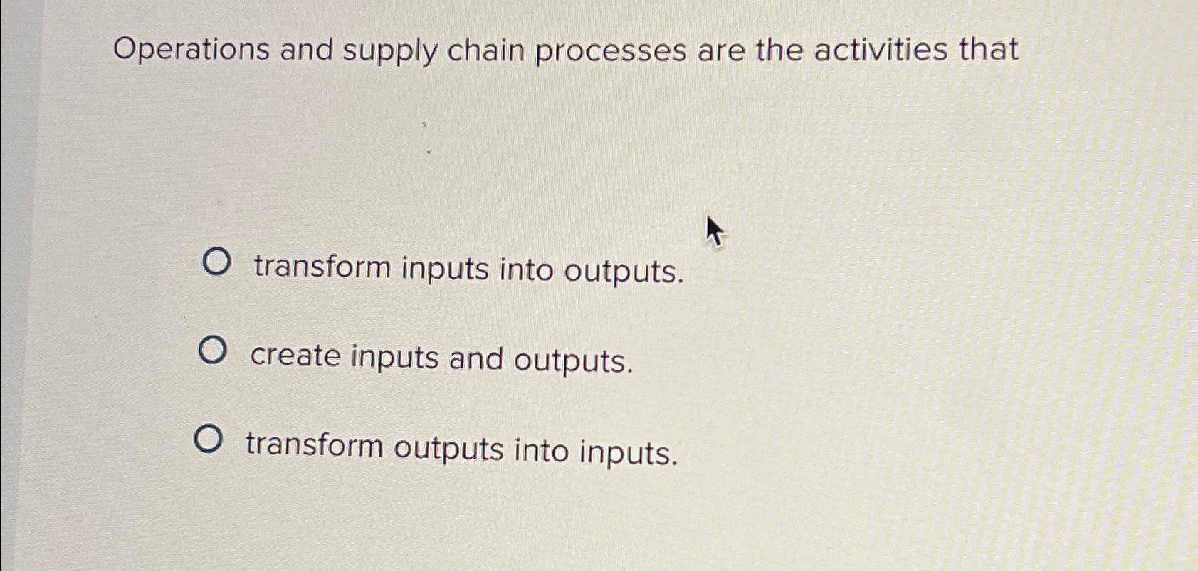Solved Operations and supply chain processes are the | Chegg.com
