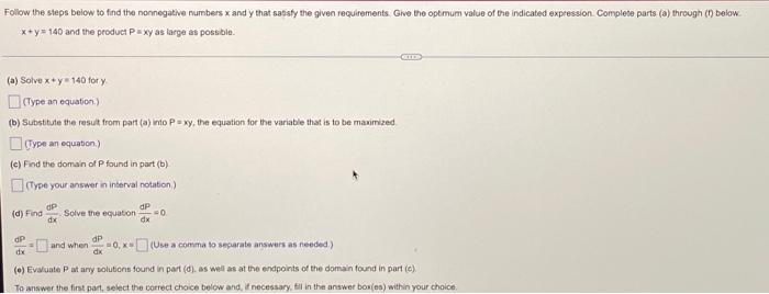 Solved Follow the steps below to find the nonnegative | Chegg.com