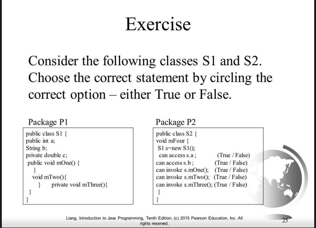 Solved Consider the following classes S1 and S2. Choose the | Chegg.com