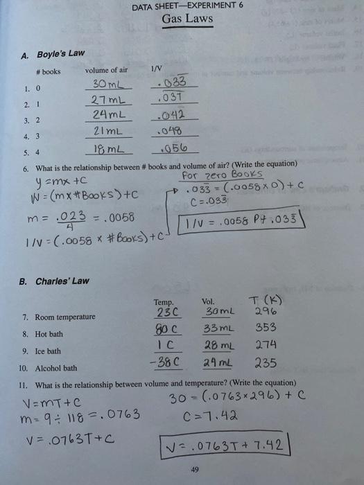 1. According to the gas law, PV = nRT, there is no " | Chegg.com