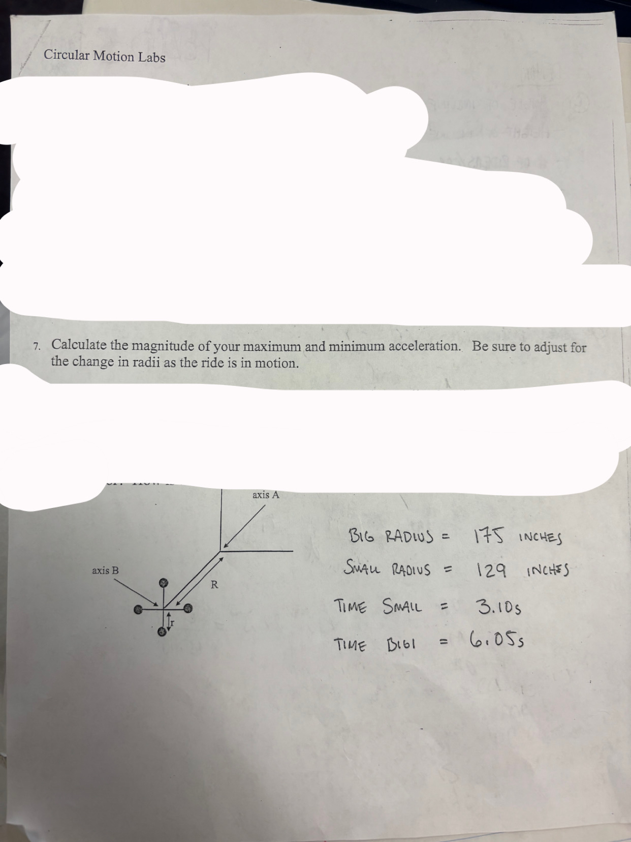 Solved Circular Motion Labs7. ﻿Calculate the magnitude of | Chegg.com