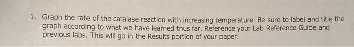 Solved How would you graph the rate of a catalase reastion | Chegg.com