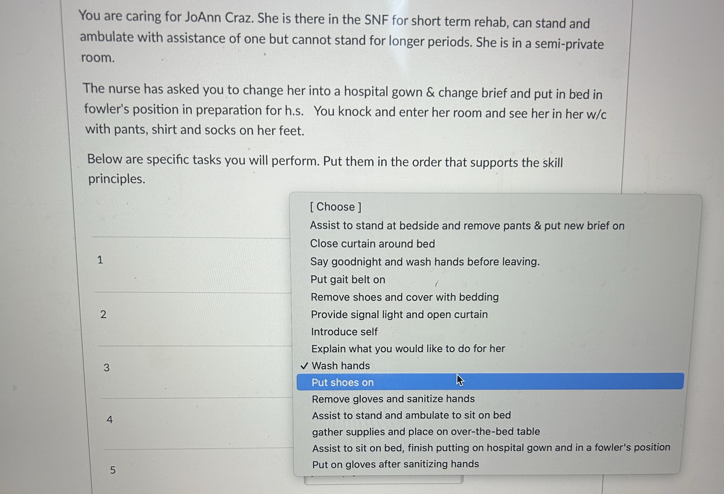 Solved You are caring for JoAnn Craz. She is there in the | Chegg.com