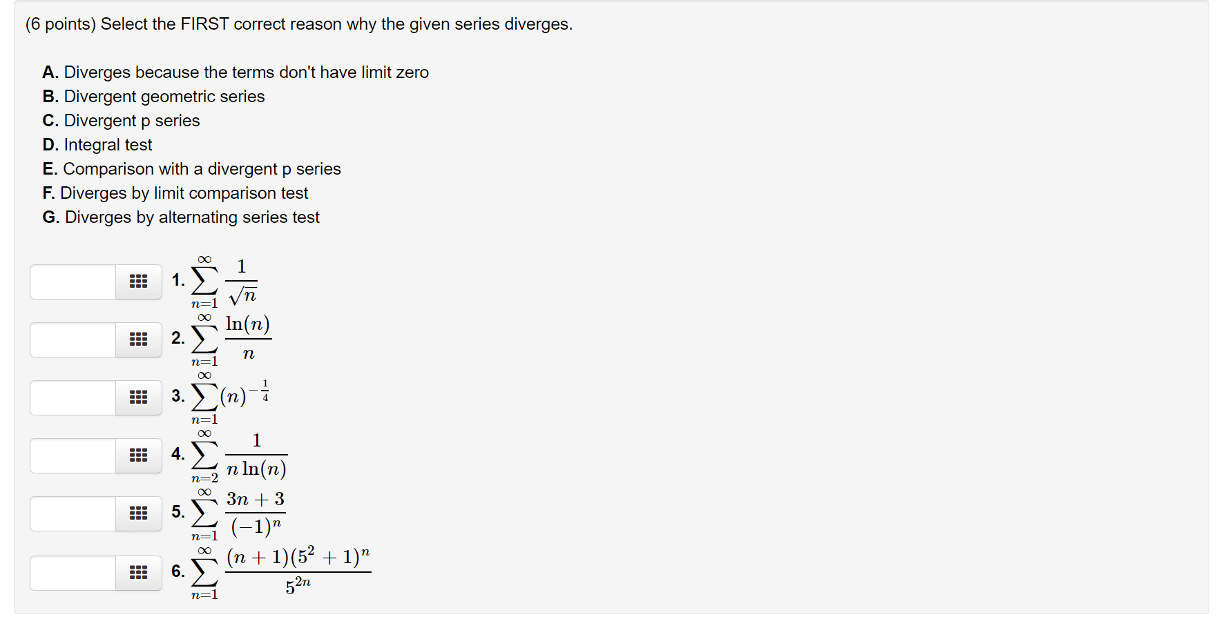 Solved (6 ﻿points) ﻿Select the FIRST correct reason why the | Chegg.com
