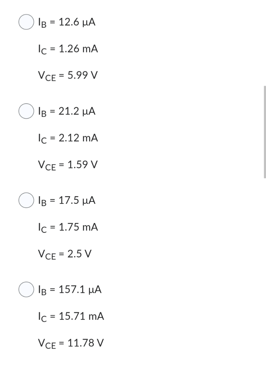 Solved Find the values of IB,IC and VCE for the circuit | Chegg.com